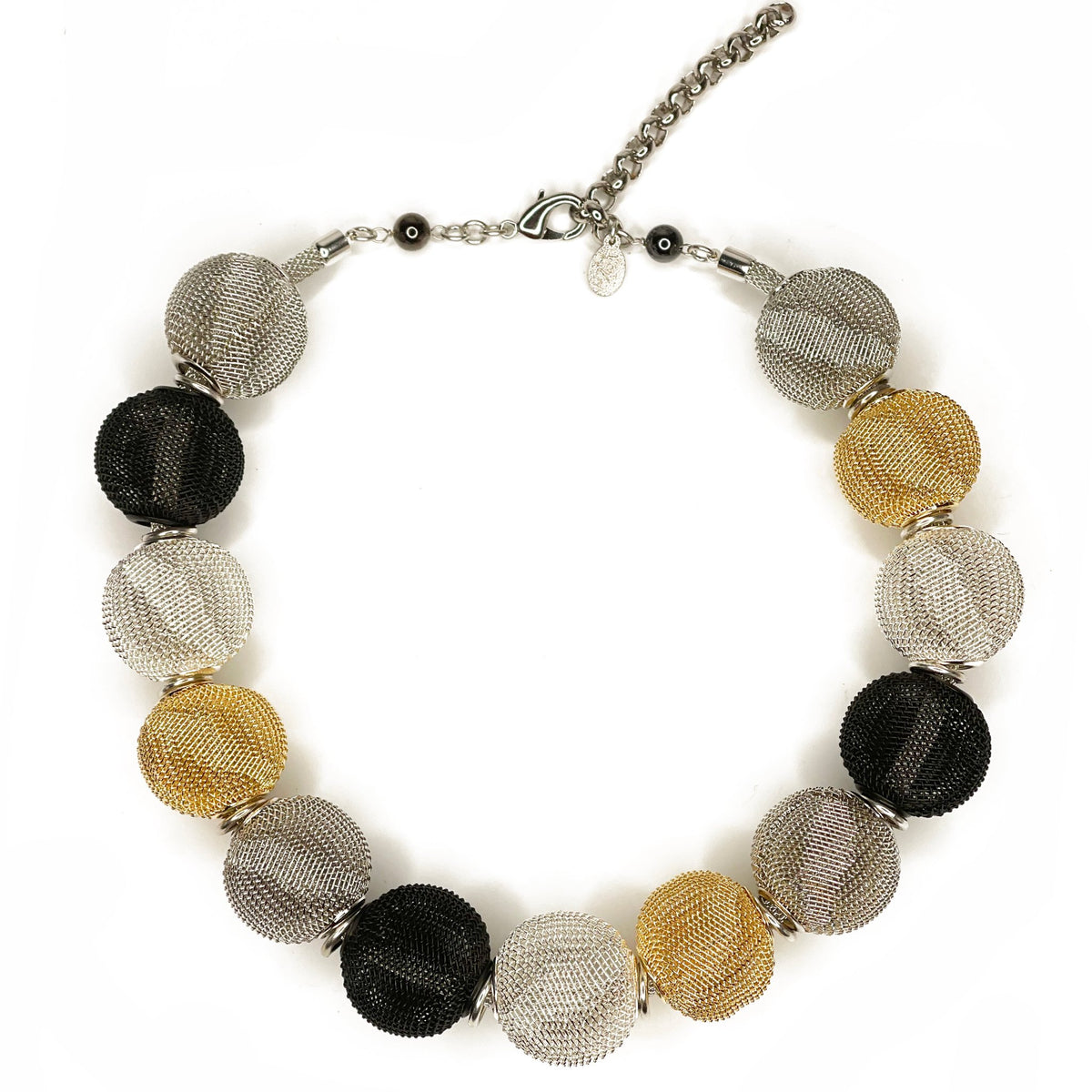 Mesh Necklace with All-Around Large Mesh Beads - Erica Zap Designs