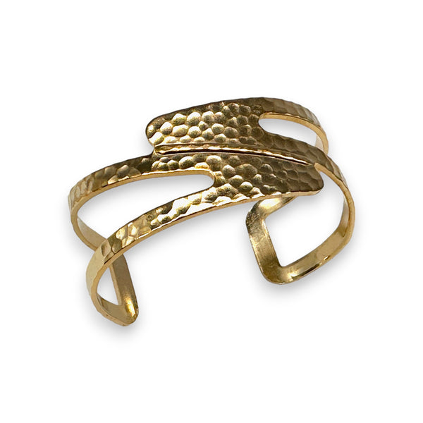 Cutout Overlap Hammered Cuff Bracelet - Erica Zap Designs