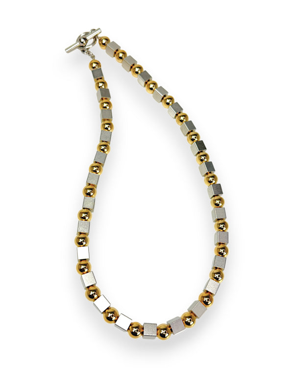 Small Cube & Ball Necklace - Erica Zap Designs