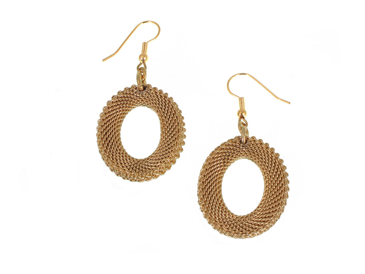 Oval Mesh Drop Earrings - Erica Zap Designs