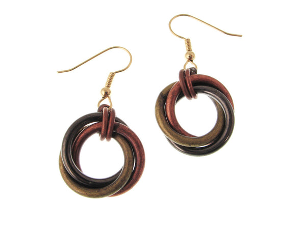 Tri-Tone Metal Knot Earrings - Erica Zap Designs