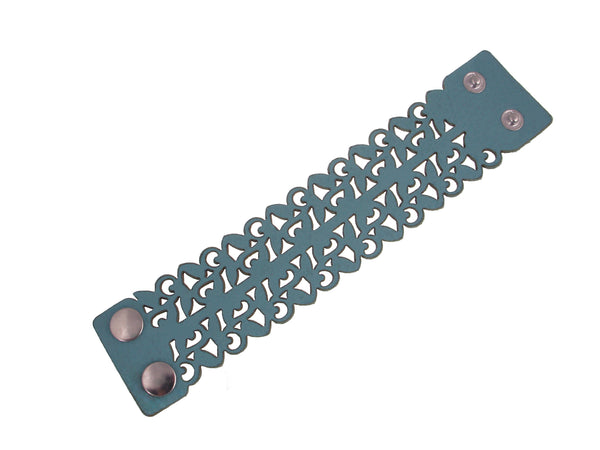 Laser Cut Leather Bracelet | Double Vine Pattern - Erica Zap Designs