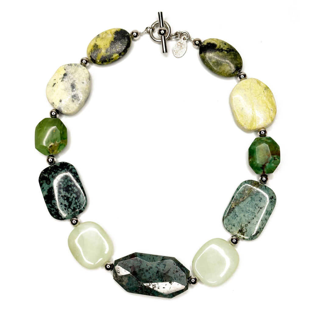 Mixed Green Stone Statement Necklace - Erica Zap Designs